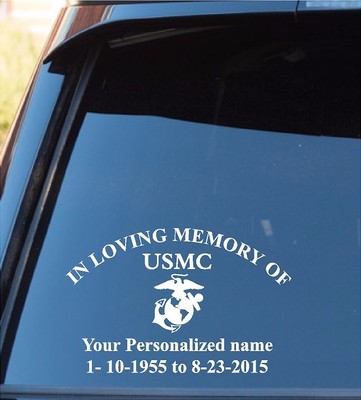 USA Marine In Loving Memory window Military decal sticker | eBay