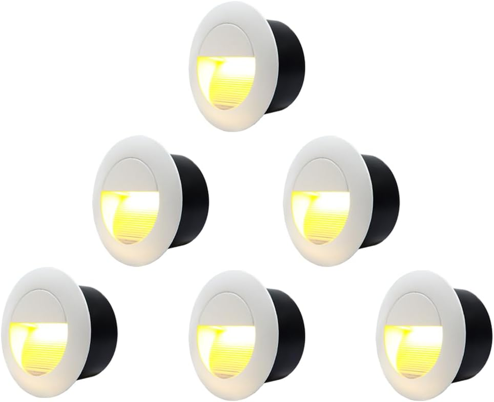 6Pcs 3W LED Recessed Light Step Light Warm White 3000K Recessed Wall ...