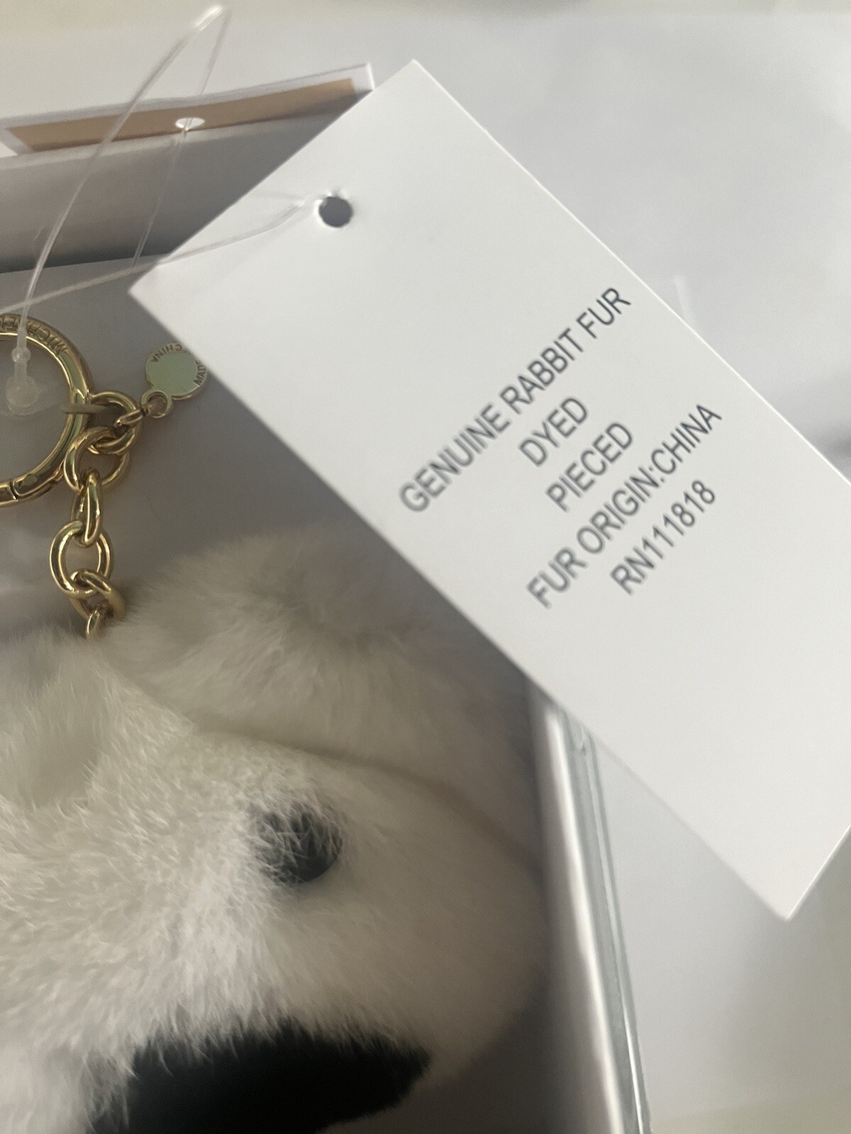 Michael Kors Pom Poms Teddy Bear Optic White Fur Key Ring Fob Handbag ...