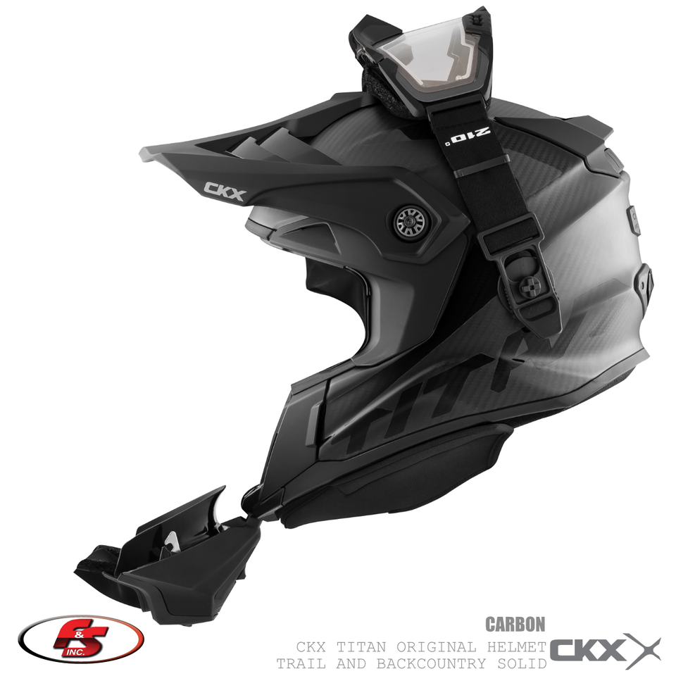 NEW CKX TITAN ORIGINAL Snowmobile HELMET EDL Matte Carbon LG w ...
