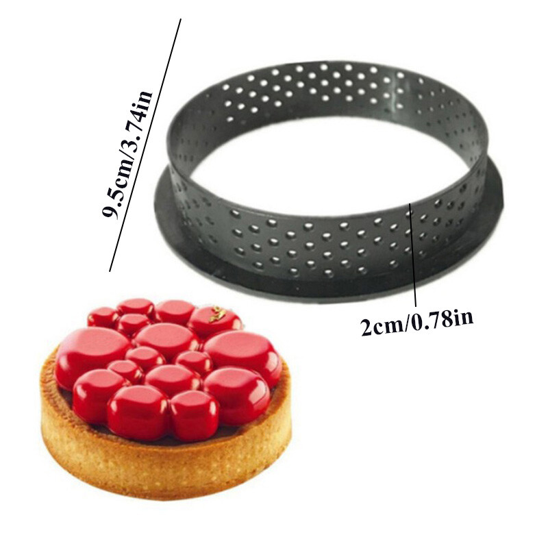 Cake Molds Perforated Cutter Round/Heart/Square Mousse Circle Ring Tart ...