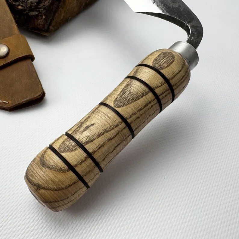 Draw Knife – Hand-Forged 52100 Carbon Steel, Ash Handles, Ready for ...