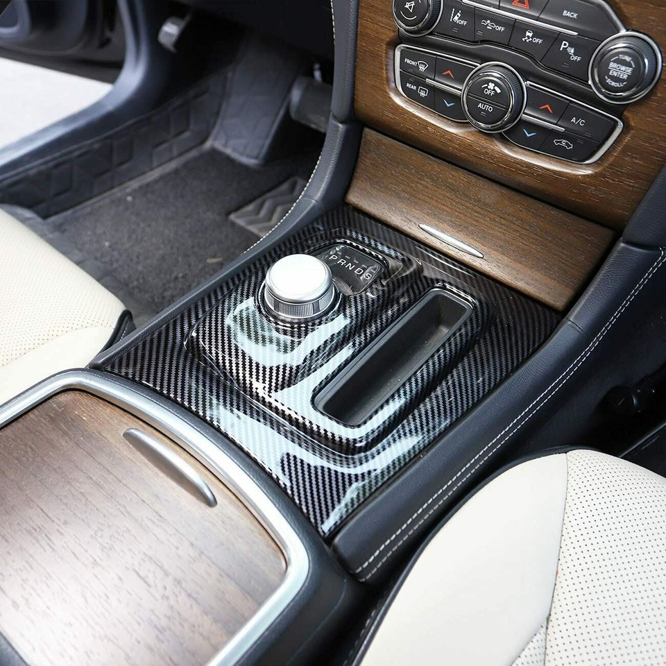 ??Carbon Fiber Interior Steering Wheel Console Cover Trims for Chrysler ...