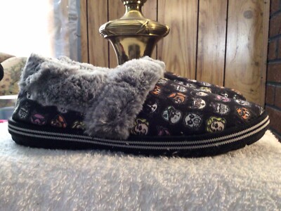 Womens BOBS Skechers Rove Rovers Slippers Faux Fur Lined Memory Foam ...