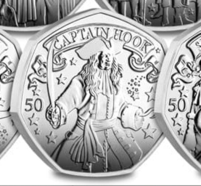 2024 ISLE OF MAN PETER PAN ~ CAPTAIN HOOK 50 FIFTY PENCE COIN BU BUNC ...
