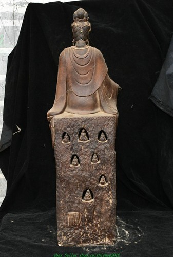 27.1'' Old Wucai Porcelain Sit Kwan-yin Guan Yin Boddhisattva Goddess ...