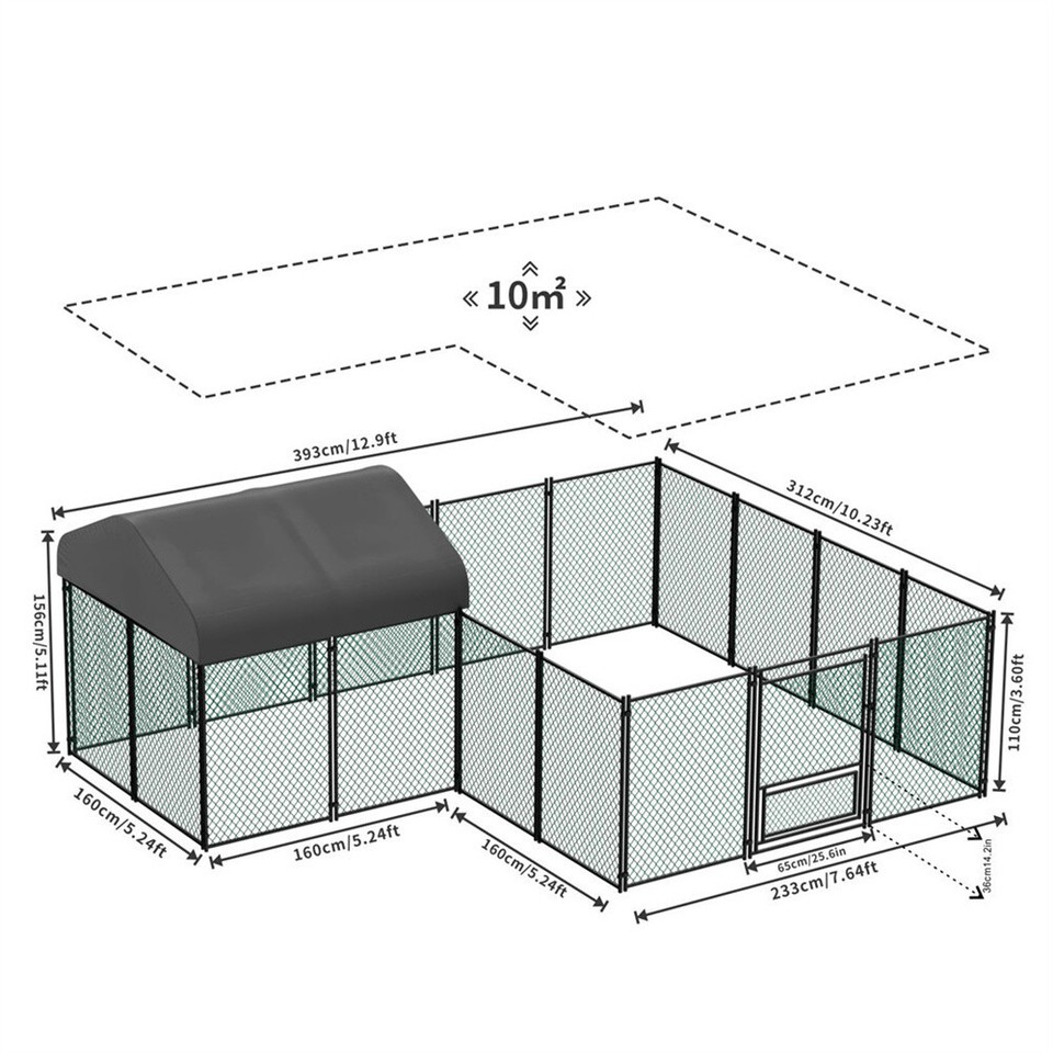 Heavy Duty XXL Chicken Run Cage Walk In Coop Poultry Hen Rabbit Kennel ...