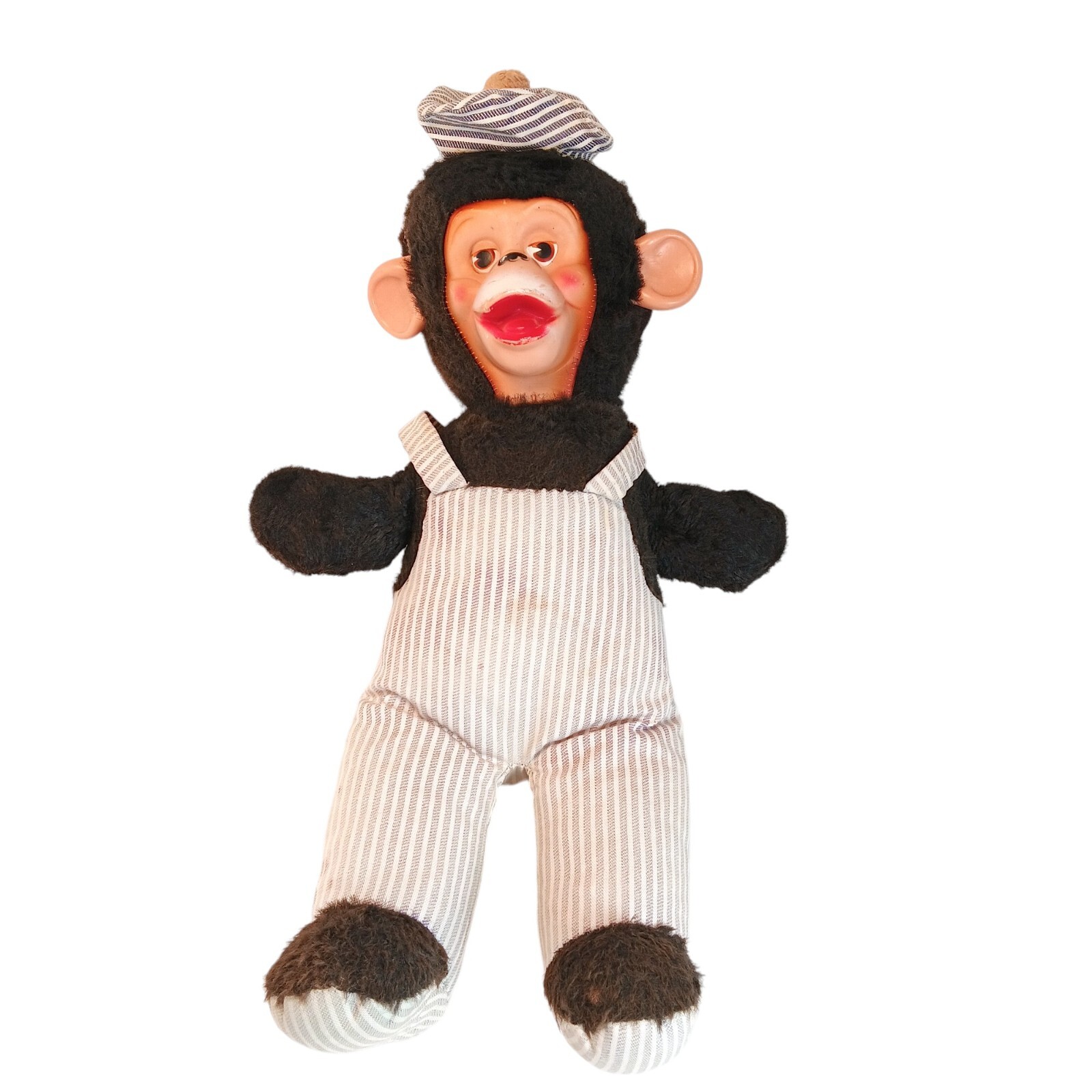 Vintage Rubber Face Plush Monkey Chimp Mr Bim Toy 17" Striped Pants ...