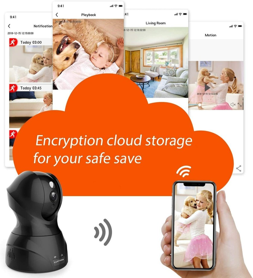 Security Camera WiFi IP Camera - KAMTRON HD Home Wireless Baby/Pet ...