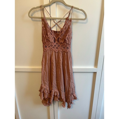 Free People One Adella Mini Slip Dress Blush Pink XS | eBay