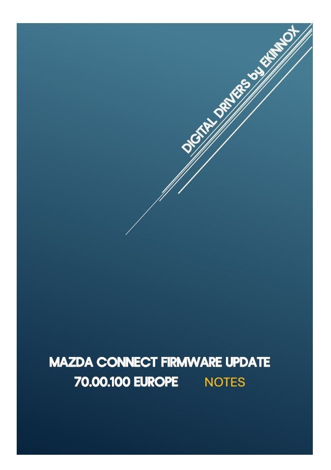Mazda Firmware Update 70.00.100 NA N - Mazda Connect North America ...