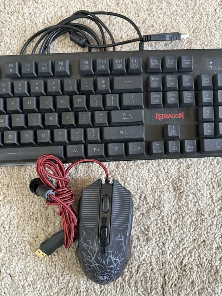 Red Dragon S107-1 Gaming Keyboard and Mouse Set | eBay