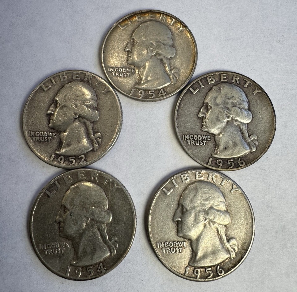 1950s Washington Quarters Lot Of 23 Quarters 90% Silver | eBay