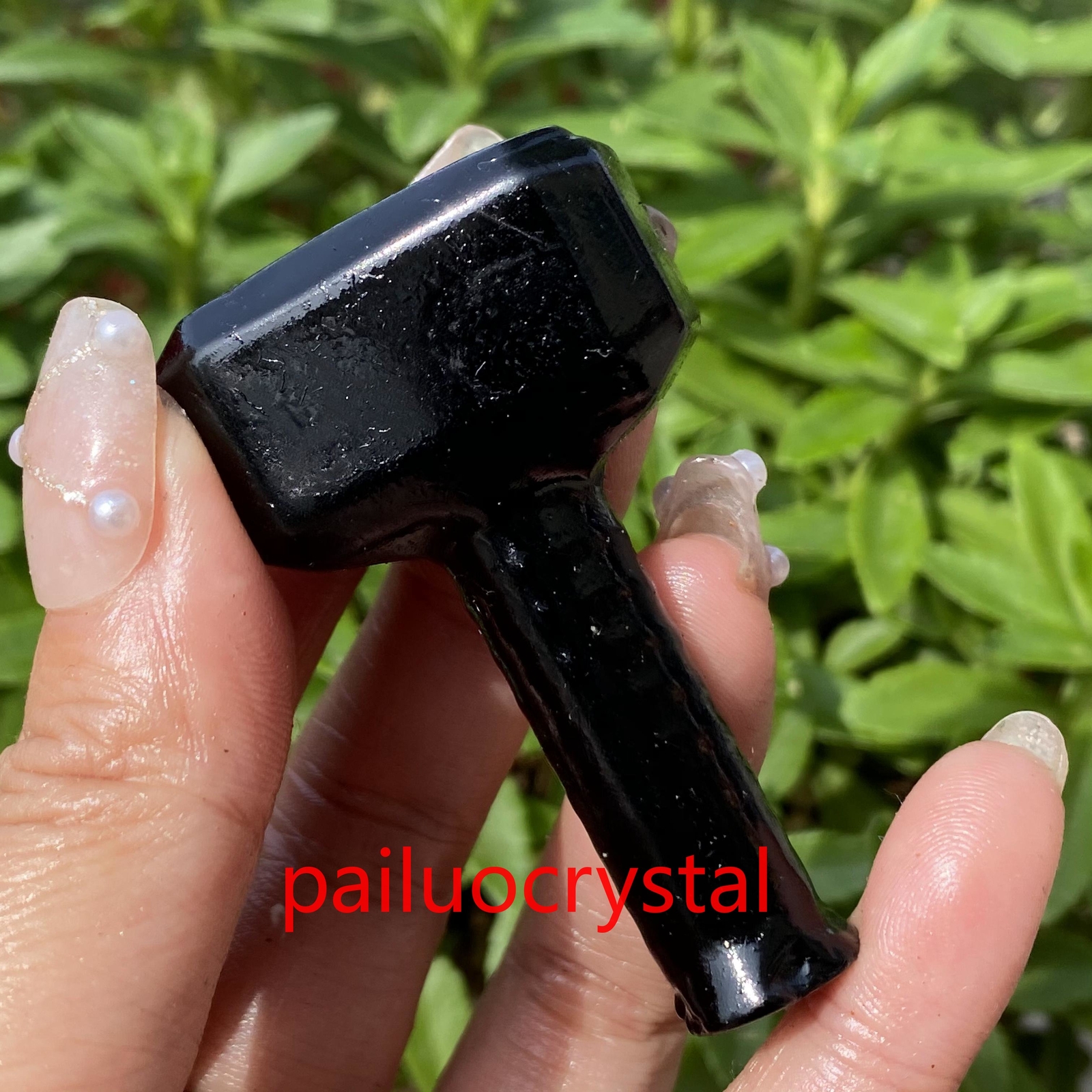 2.2" Natural Obsidian Hammer Quartz Crystal Skull Pendant Carved ...