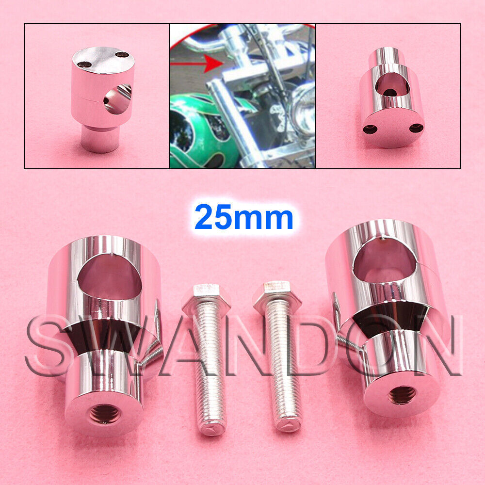 1" 2.5mm Aluminum Handlebar Risers For Harley Custom Springer Bobber ...