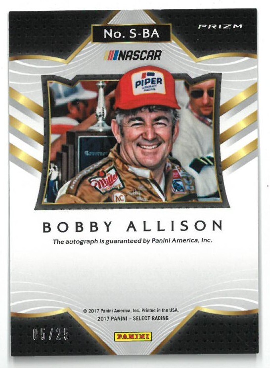 Bobby Allison signed 2017 Panini Select Racing NASCAR On Card Auto #S ...