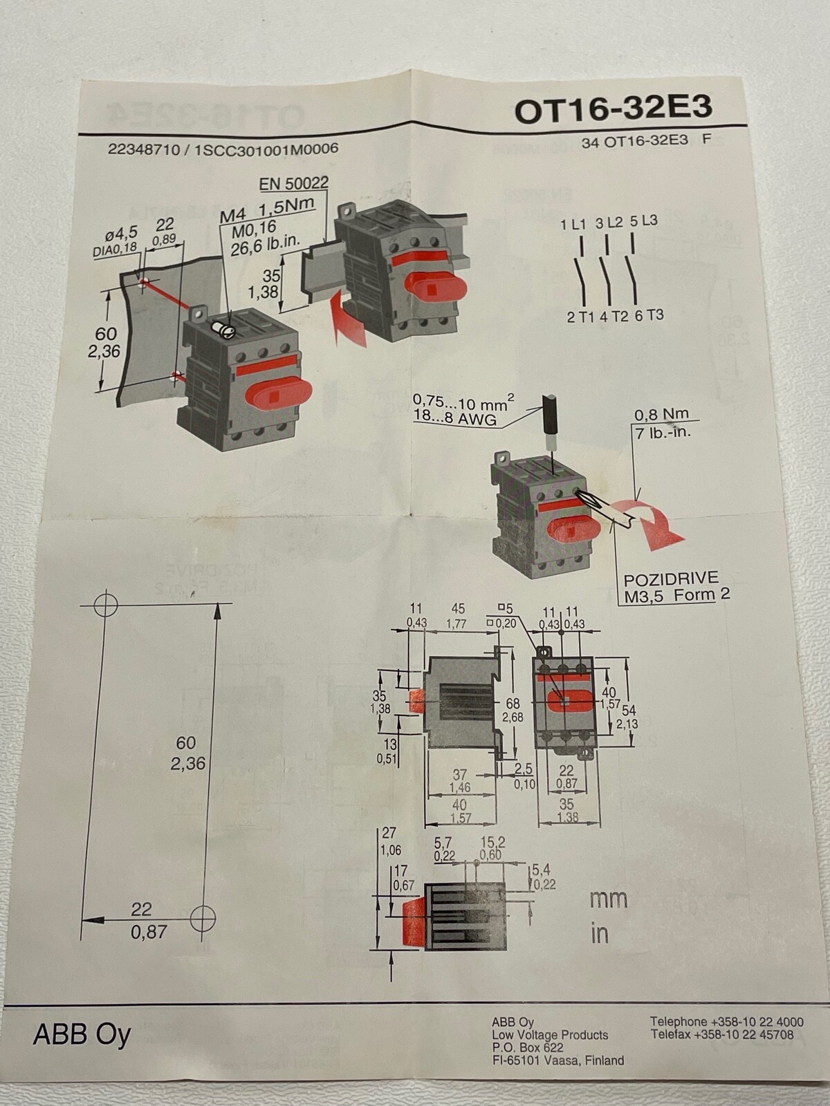 ABB (OT32E3) 40 Amp Disconnect Switch for sale online | eBay