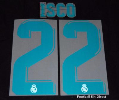 Real Madrid Isco 22 2017/18 Football Name/Number Set Home | eBay