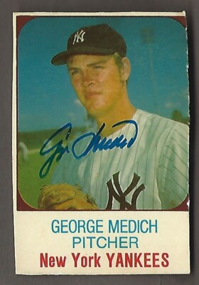 1975 Hostess George Doc Medich Card #78 Autograph Signed Yankees | eBay