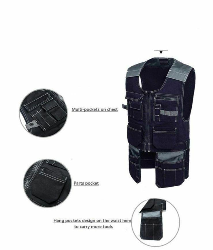 Tool Vest Technician Workwear Multi Pocket Electrician Carpenter ...