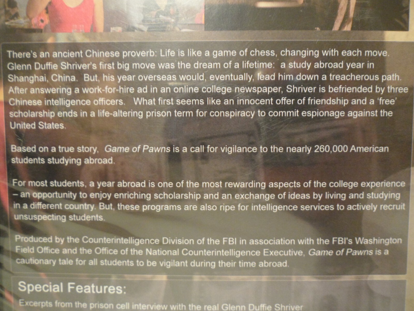 Game of Pawns The Glenn Duffie Shriver Story DVD FBI Academy Overseas ...