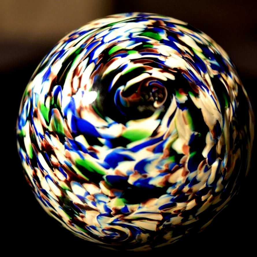 JEREMY DRISKELL GLASS MARBLE/3.050"-ROYAL BLUE GUINEA GIANT-BURGUNDY ...