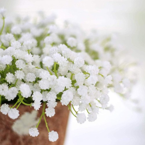 Veryhome 10PCS 30 Bunches Fake Babys Breath Flowers Artificial White ...