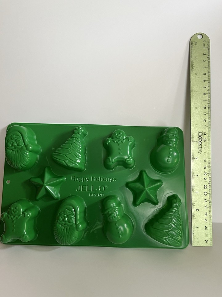 Jello Jigglers Happy Holidays Christmas 10 cavity mold Jell-o Green | eBay