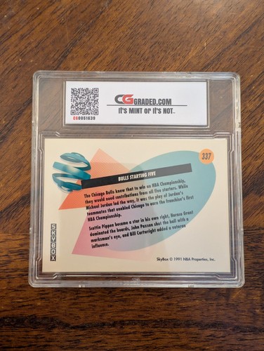 1991 Skybox Michael Jordan #337 Bulls Starting Five CG 9 MINT - Free ...