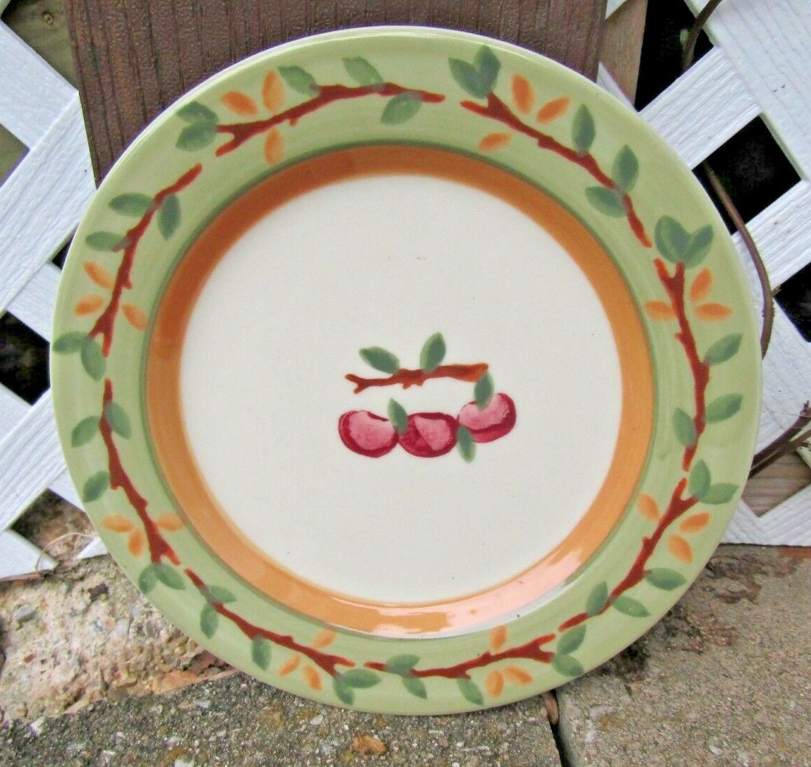 HARTSTONE POTTERY SALAD DESSERT STONEWARE PLATE June Cherries | eBay