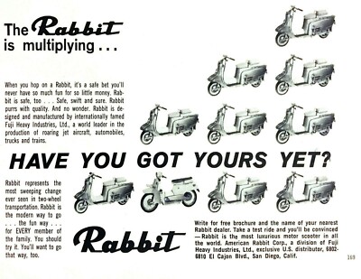 1965 Fuji Rabbit Scooter photo "Have You Got Yours Yet?" vintage print ...