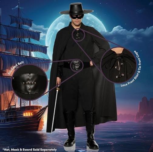 Zorro - Dread Pirate Roberts - Bandit - Costume - Men - 2 Sizes | eBay