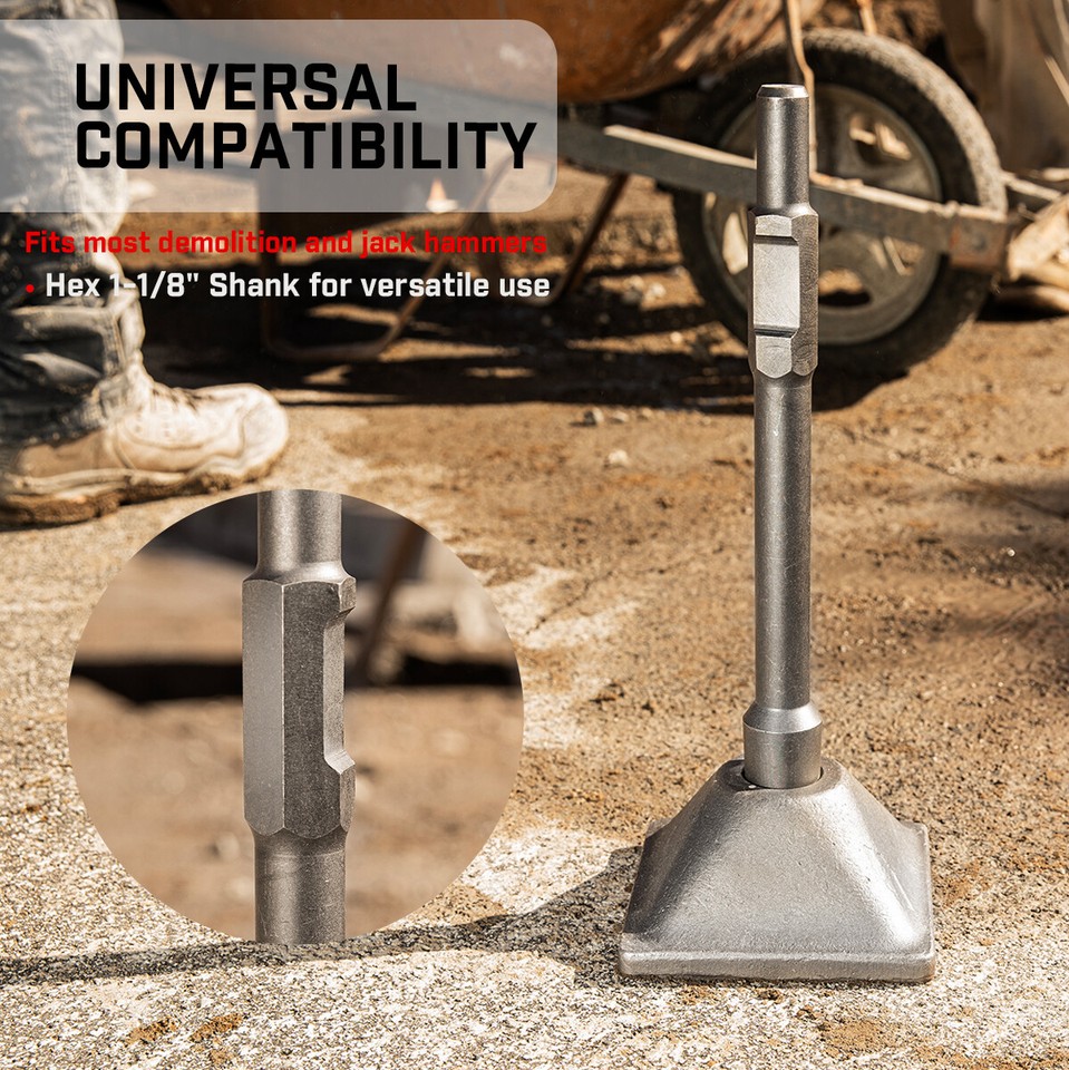 1-1/8" Tamper Shank & Plate for Demolition Jack Hammer Bit Tamper Shank ...