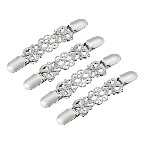 4pcs Retro Sweater Clips Dress Clips Cardigan Collar Clips(Silver ...