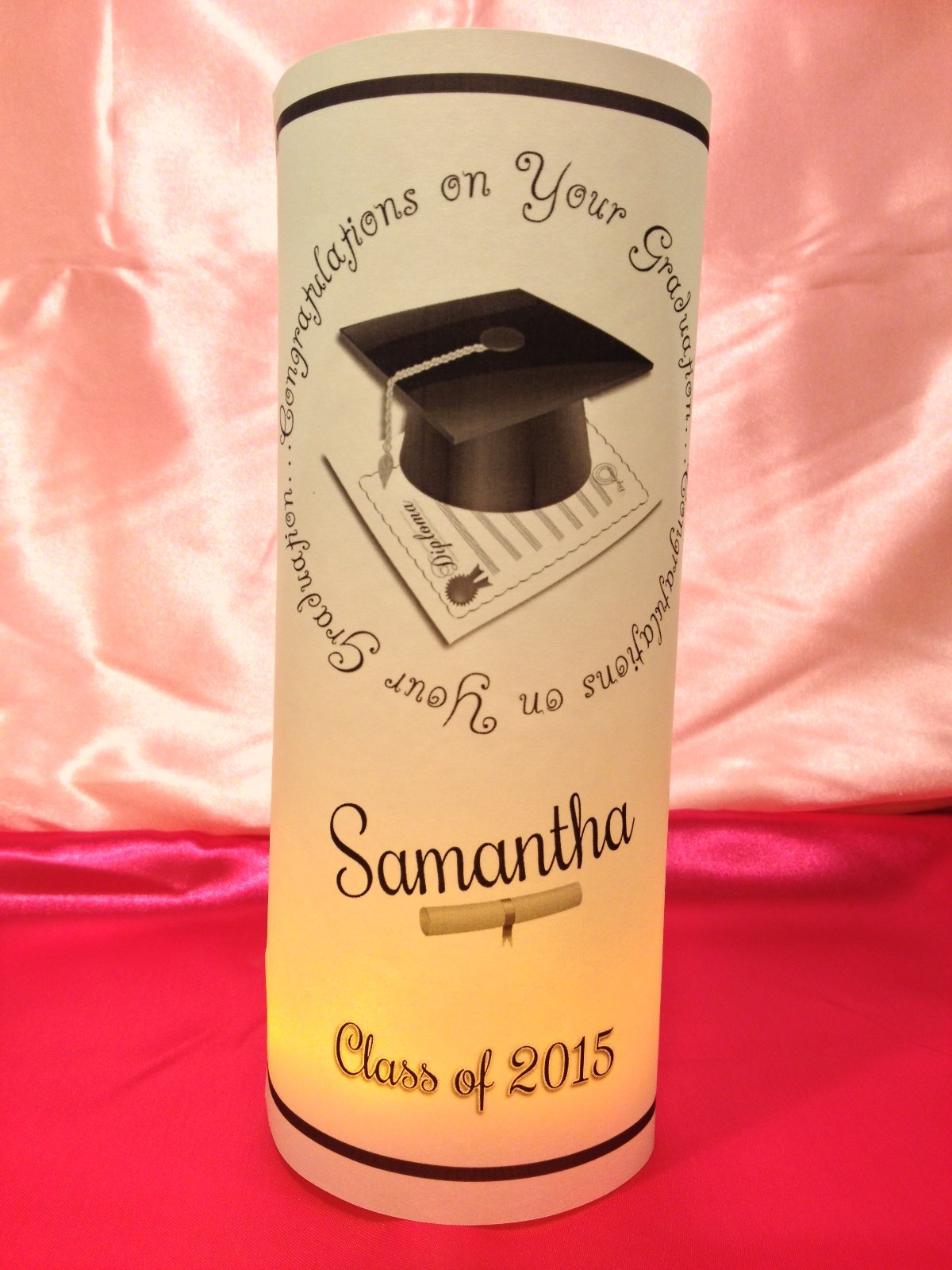 5 Personalized Vellum Graduation Luminaries Table Centerpieces ...