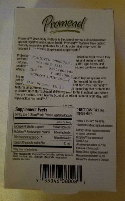 ProMend Once-daily Probiotic Dietary Supplement Capsules 30 EA for sale ...