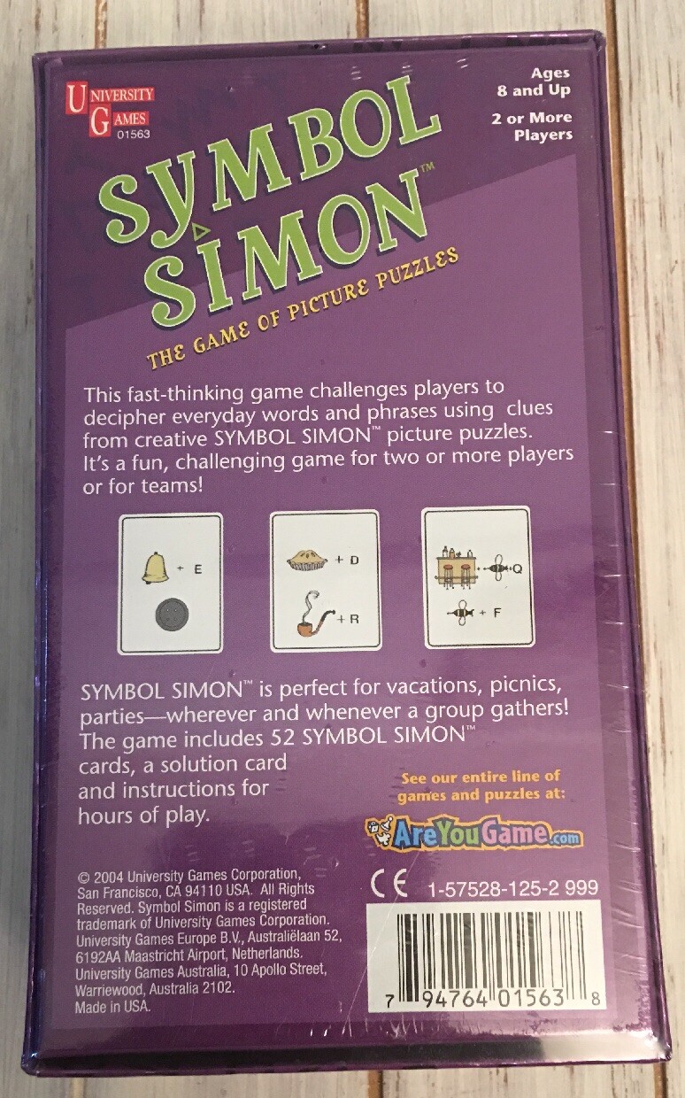NEW & SEALED * Symbol Simon The Game Of Picture Puzzles Ages 8 & Up ...