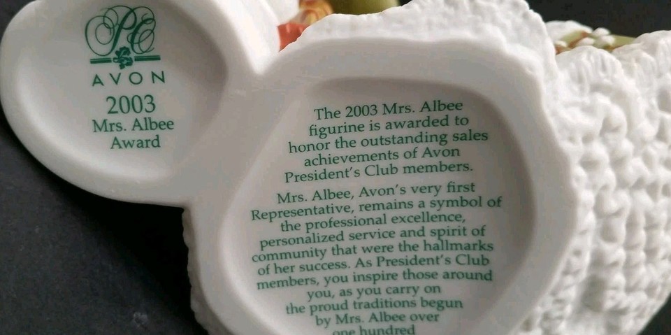 2003 Avon Mrs. Albee Award Figurine President's Club - Brand New In ...