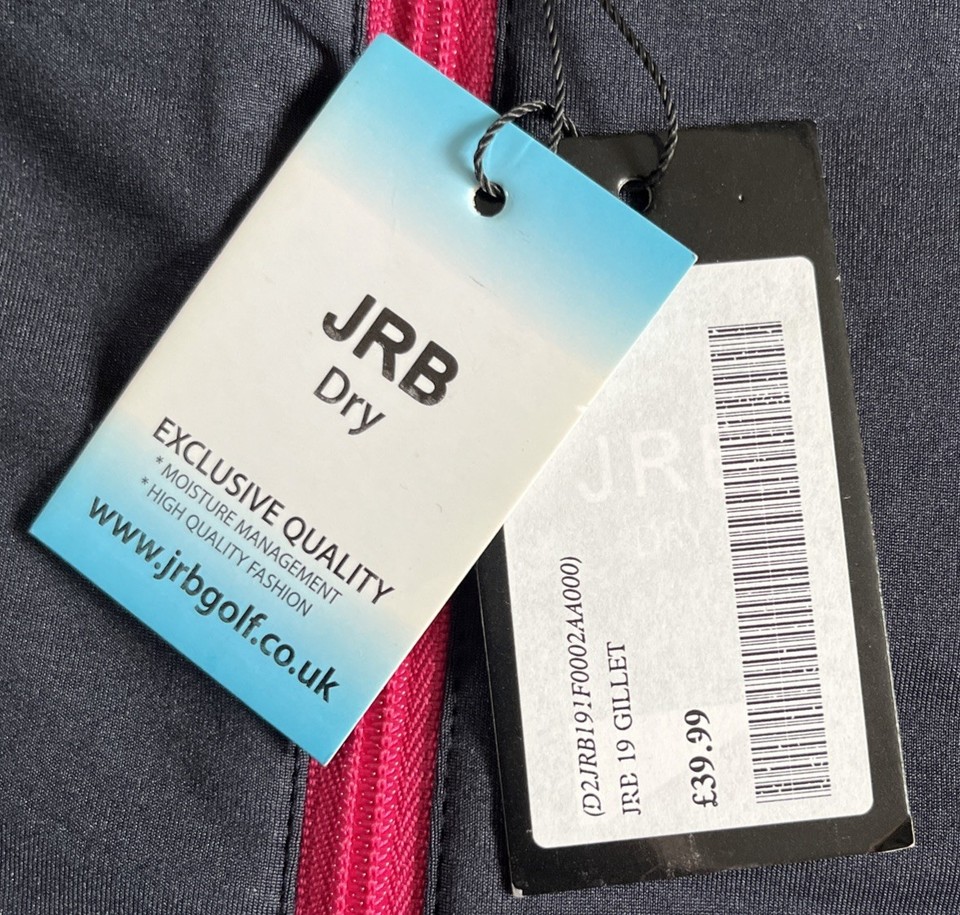 Ladies JRB Golf Sleeveless Zip Up Gilet Vest Top, Navy/Fuchsia, S NEW ...