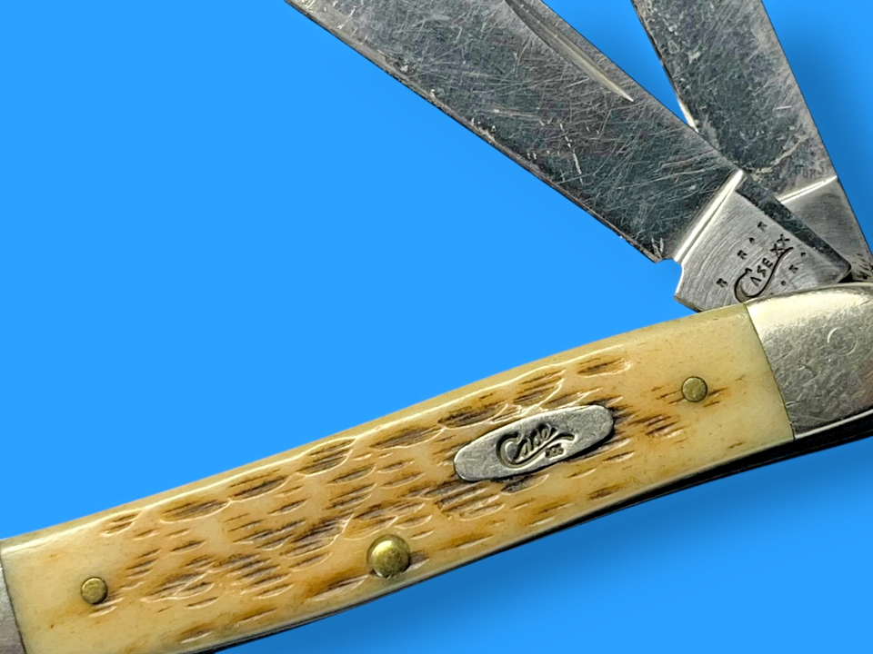 Vintage Case Knives 6347 SS XX Tested 3-Blade Amber Bone Jig Stockman ...