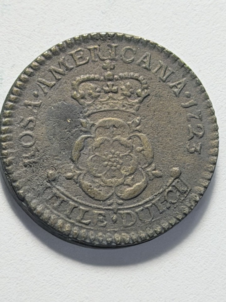 1723 Colonial Rosa Americana Half Penny Coin Circulated Uncertified ...