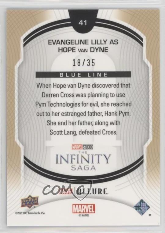 2022 Marvel Allure Blue Line 18/35 Evangeline Lilly as Hope van Dyne ...