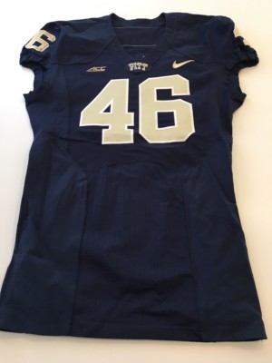 Game Worn Used Pittsburgh Panthers Pitt Football Jersey Nike Size 46 ...