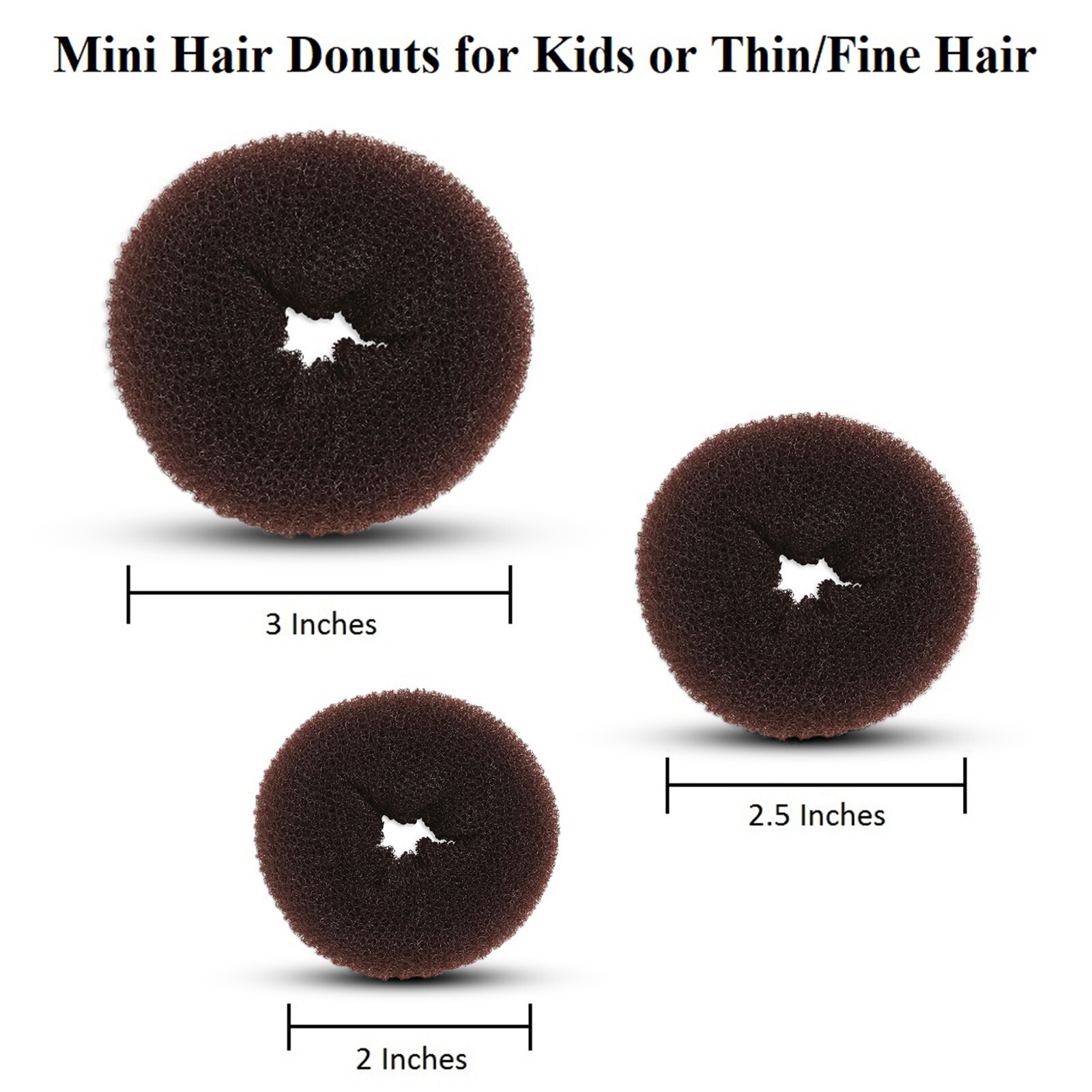 3pcs Mini Kids Hair Donuts Bun Maker Mesh Chignon Ballet Dance Sock Bun ...