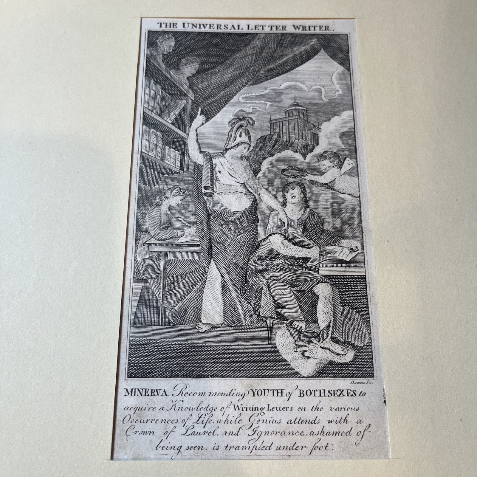 The Universal Letter Writer, Minerva, Book Page Engraving, 1808 | eBay