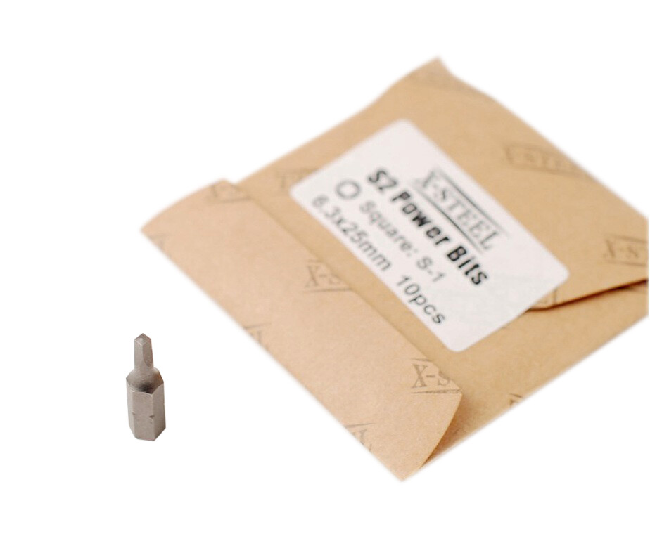 6.3x25mm Square Recess/Robertson Impact Screwdriver Bits:S0,1,2,3+Bits ...