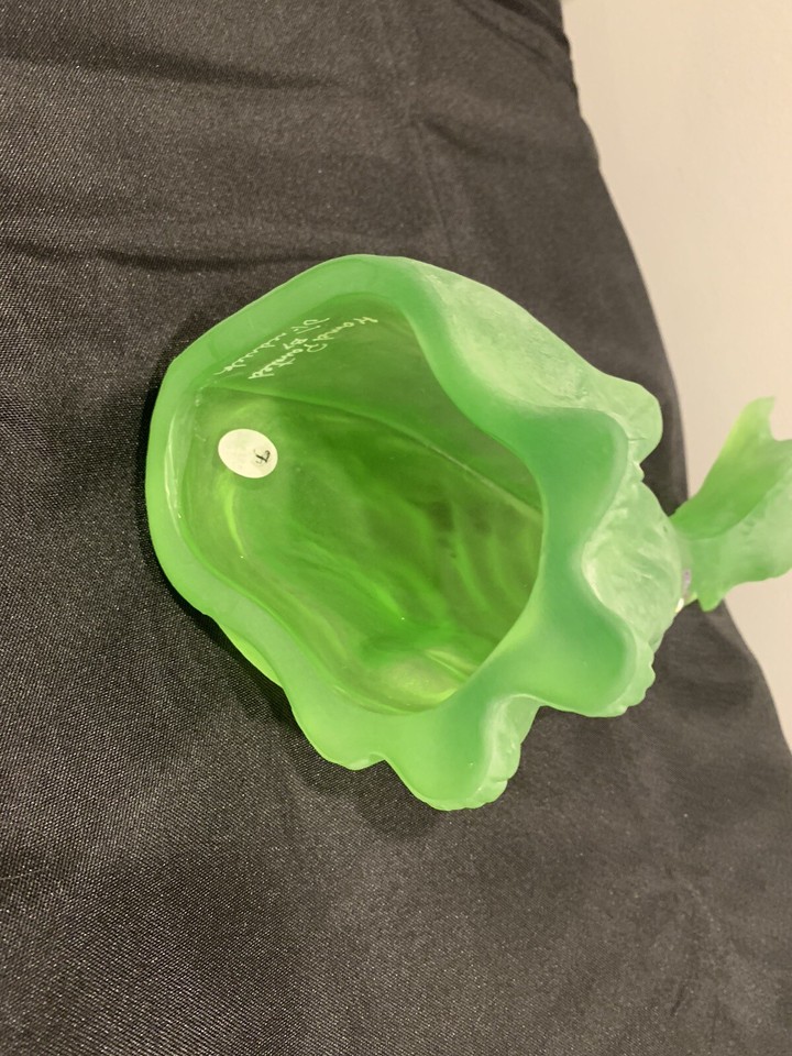Uranium glass Fenton 11” Lime Mint With Sticker Signed D Frederick | eBay