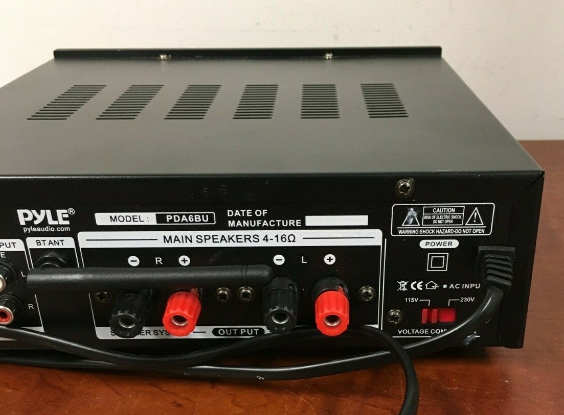 Pyle Wireless Bluetooth Power Amplifier System 200W Dual Channel PDA6BU ...