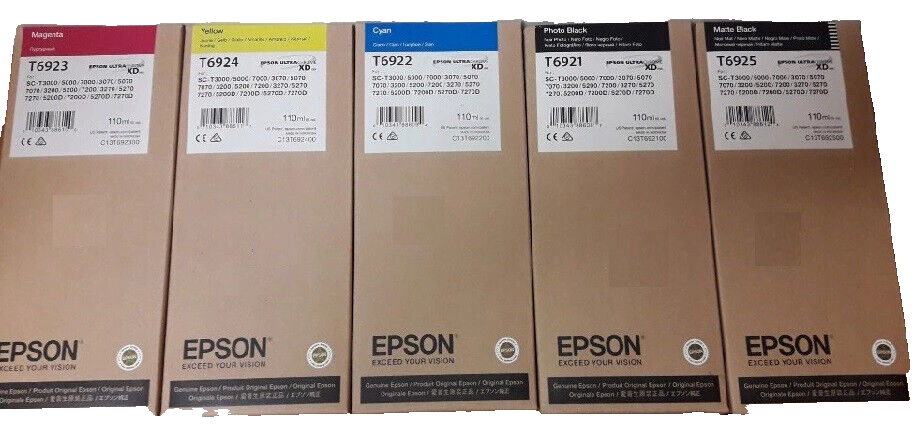 5 X Original Ink Epson Surecolor Sc T3000 T3200 T5200 T5270/T6921 ...