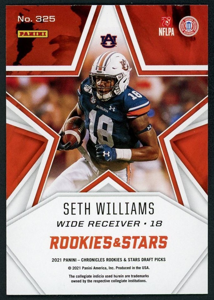 2021 Rookies & Stars Seth Williams Rookie Auburn Tigers #325 | eBay